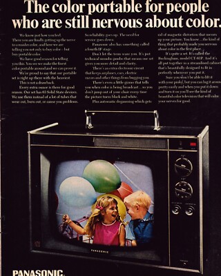 1968 Panasonic Portable Color TV Print Ad Kids Balloons | eBay