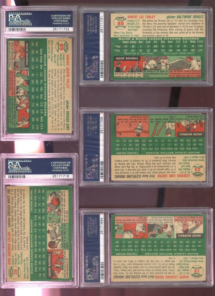 1954 Topps #23 Luke Easter PSA 5 Graded Baseball Card MLB Cleveland ...