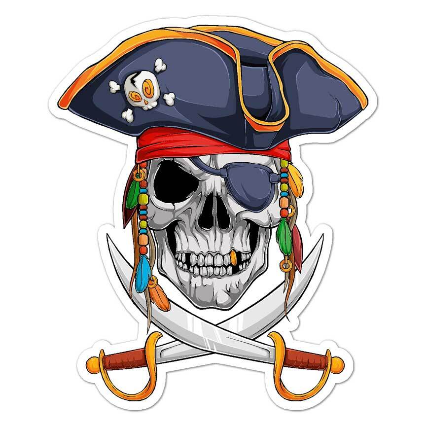 Pirate Skull, Vinyl Decal Sticker, Indoor Outdoor, 3 Sizes, #8126 | eBay
