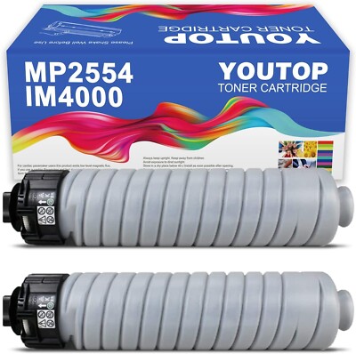 YOUTOP 2PK Black Toner Cartridge Compatible for Ricoh MP2554,MP2555 ...