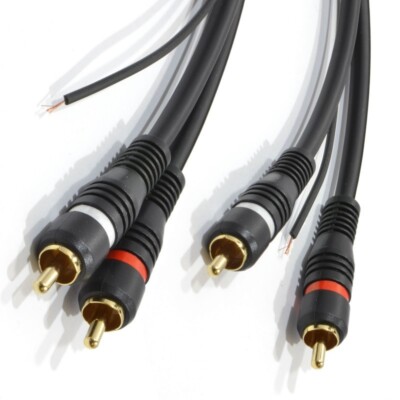 2m Twin RCA to RCA Phono Turntable Ground Lead Cable With Earth ...