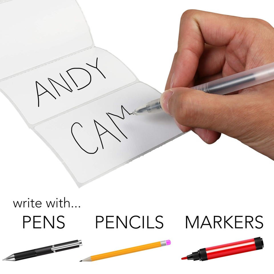 Name Tag Stickers, 500pc Blank Labels, 3.5" x 2.25", 1 Roll, Adhesive ...