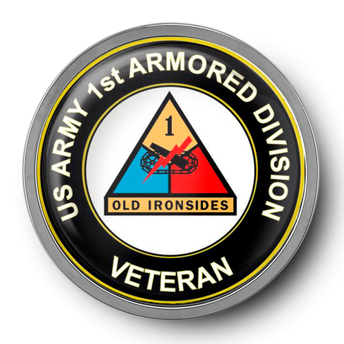 U.S. Army 1st Armored Division Seal Emblem Car Truck Badge Veteran ...