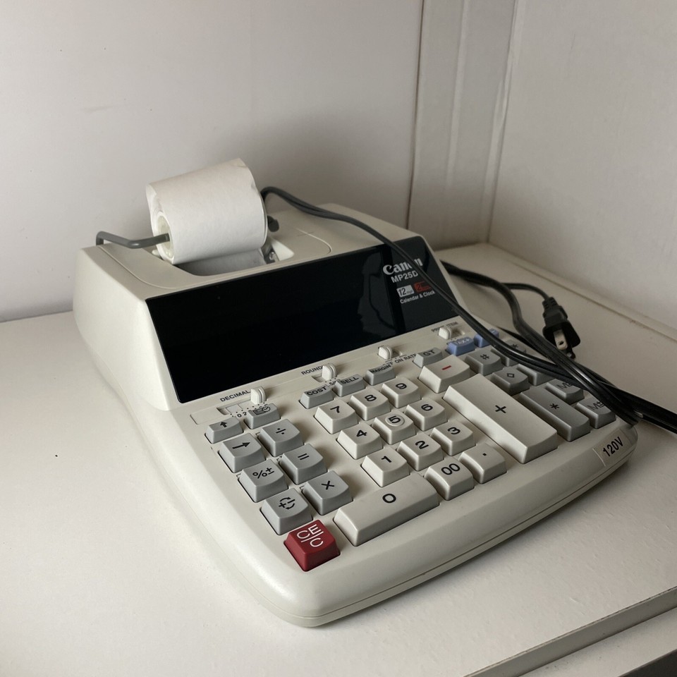 Canon MP25DV 2 Color Desktop Printing Calculator W/ Extra Paper Rolls ...