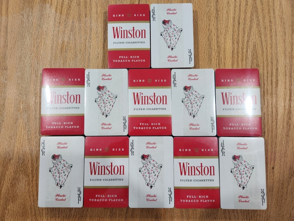 Winston King Size Filter Cigarettes Playing Card Deck Plastic Coated ...