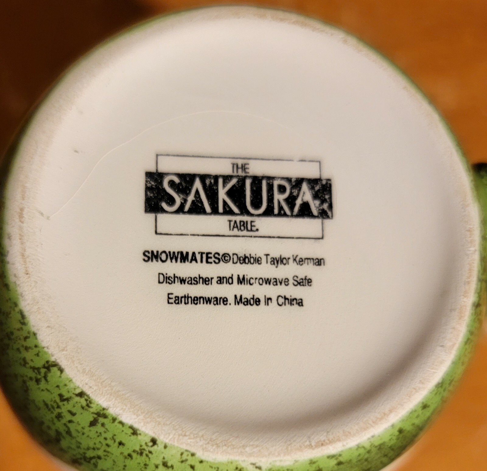 Sakura / Oneida SNOWMATES GREEN Mug 12 oz/ 4 1/8" Debbie Taylor Kerman ...