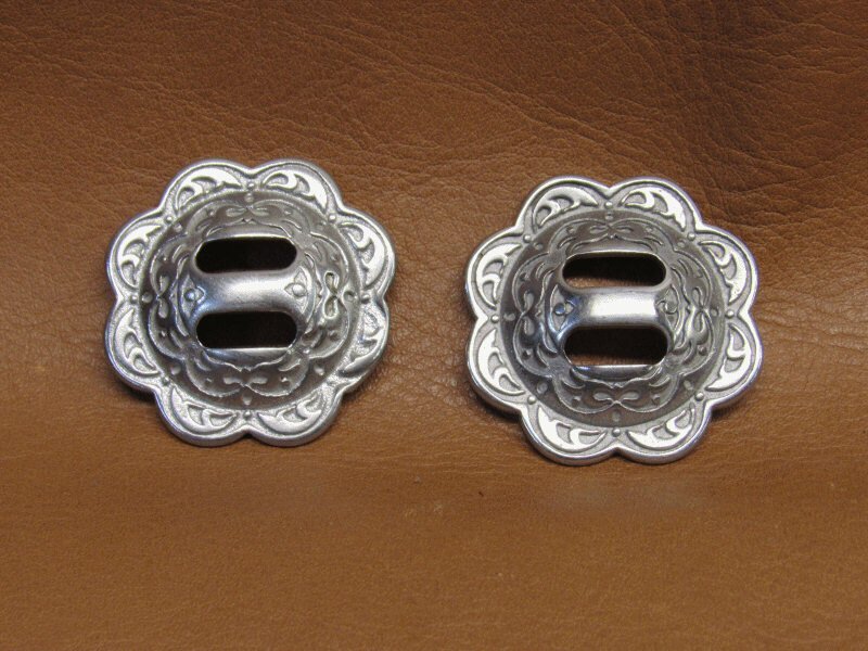 Pair of Jerimiah Watt Horse Shoe Brand Slotted Concho 1 1/2" | eBay