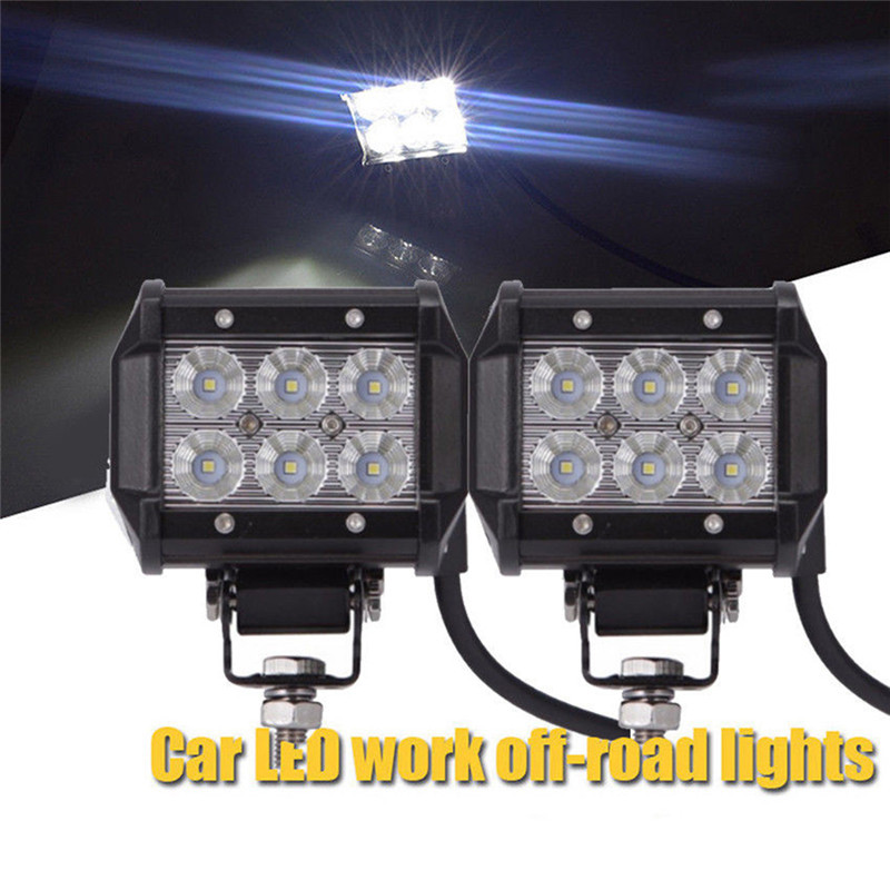 18W LED Work Light 4WD Offroad Spot Fog ATV SUV UTE Driving Lamp For J ...