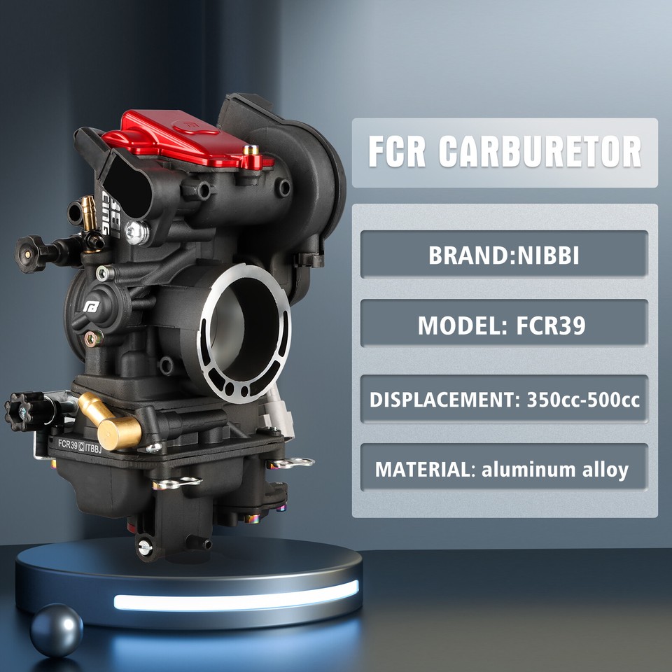 NIBBI Racing Carburetor FCR 39mm w/ Carb Jets For 350-500cc Motorcycle ...