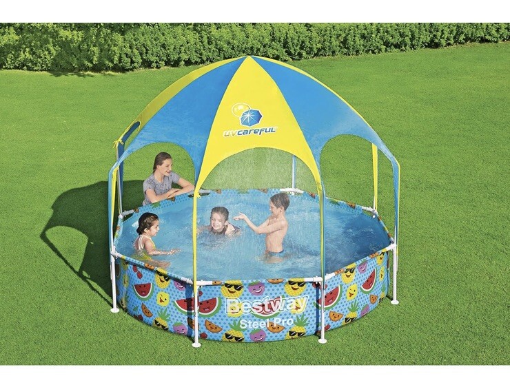 Bestway 8in x 20ft Splash-in-Shade Kids Spray Play Swimming Pool with ...