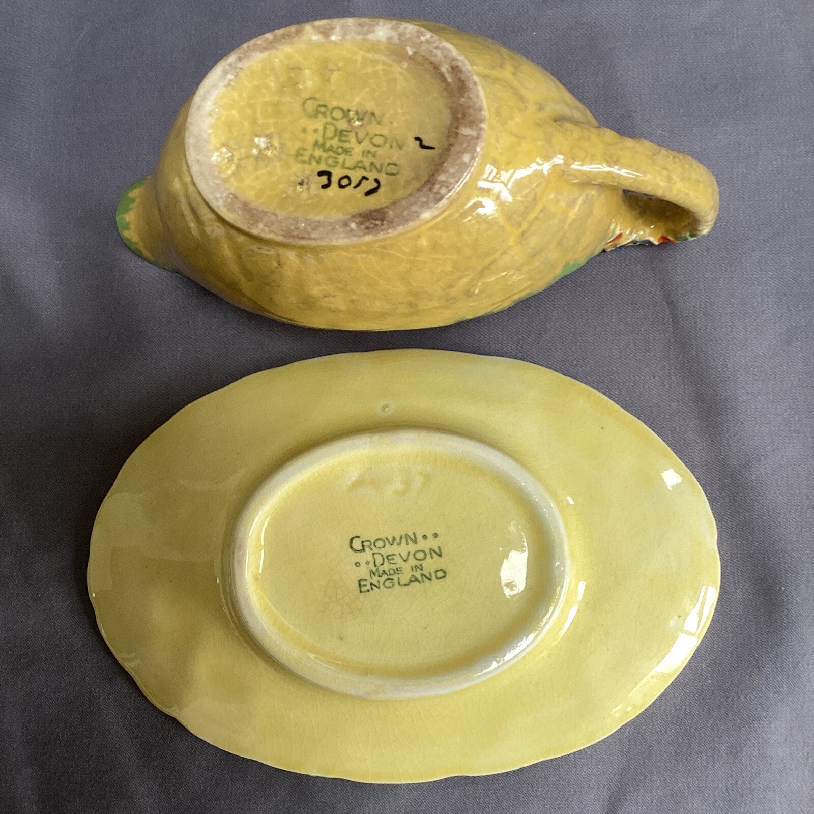 Crown Devon 1930s Art Deco,Small Sauce/gravy Boat n Underplate,Floral ...