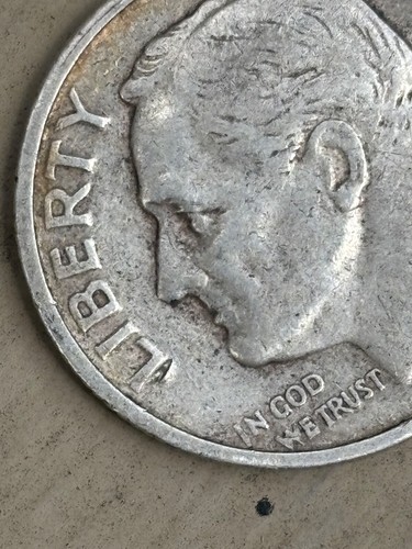 RARE 1949 S Roosevelt Dime. Circulated. Flaw under L. I too long. W to ...