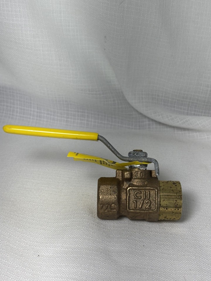 Apollo 77C-103-01 2-Piece Bronze Ball Valve, 1/2" 600 CWP, Brass Ball ...