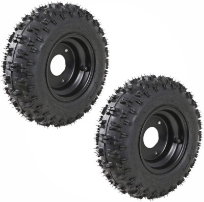 2x 6" Wheels 4.10-6 Tire 3 Lug Rim for Offroad Quad Gokart ATV Scooter ...