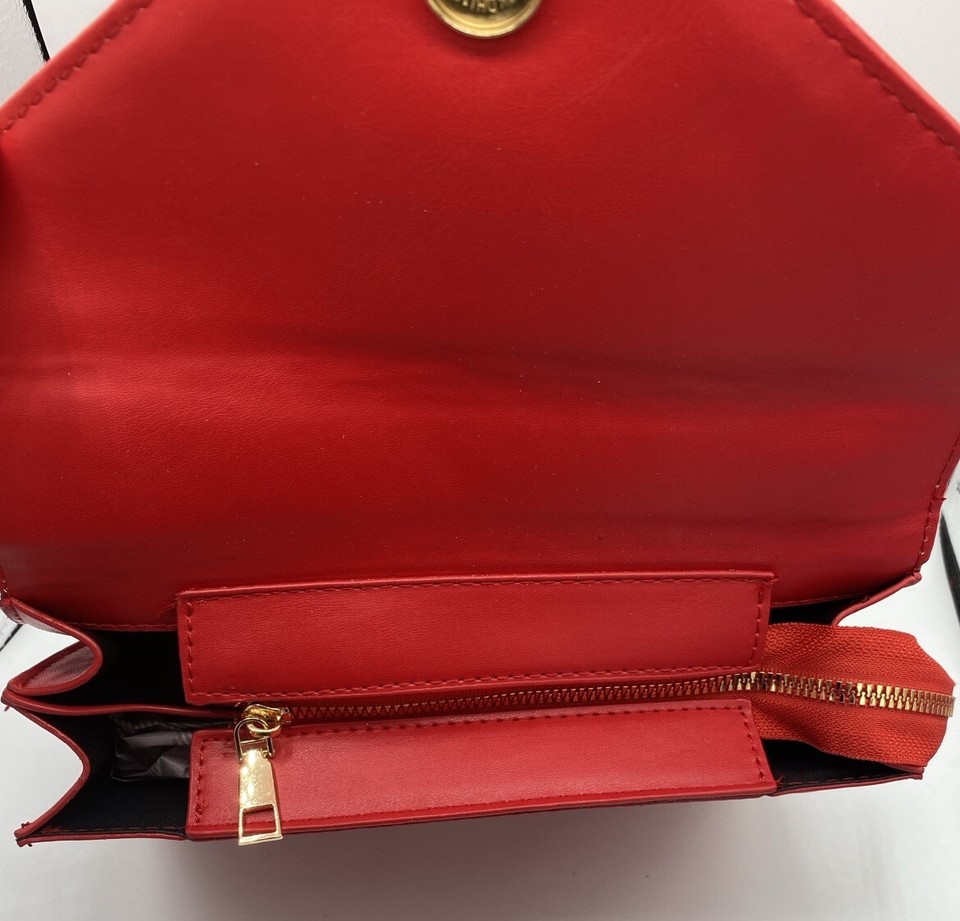Red Handbag Classic Quilted Flap Crossbody Purse New | eBay