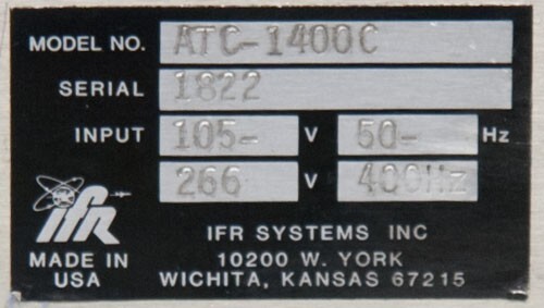 Aeroflex/Viavi/IFR ATC-1400C C-Band Transponder/DME Test Set ATC-1400A ...