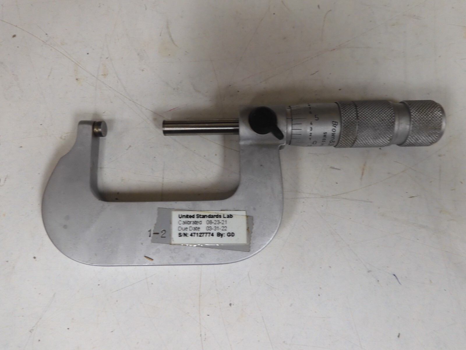 Brown & Sharpe 1-2"/.0001" Outside Diameter Micrometer w/ carbide ...