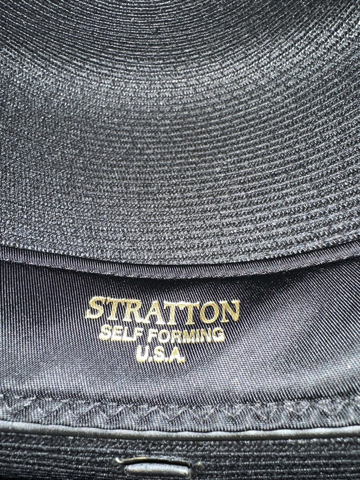 NEW Stratton Sheriff Style Straw Hat 42DB Double Brim Oval BLACK ...
