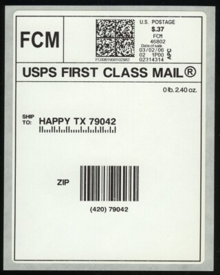 USA CVP56 to CVP56c APC PACKAGE STAMPS 37c various zip codes | eBay