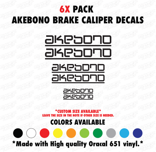 6X Akebono Brake Caliper Decal Sticker Car Emblem Logos | eBay