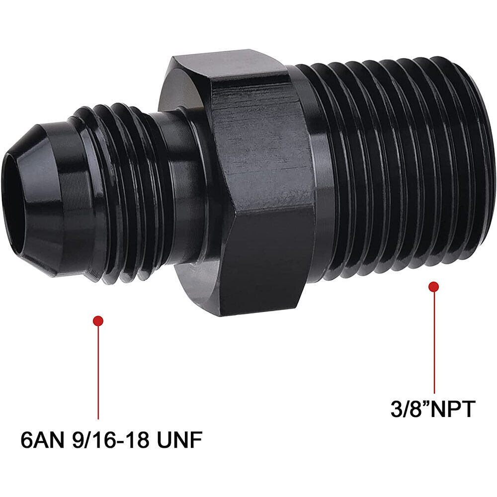 AN4 AN6 AN8 AN10 AN12 Straight Male Flare Fuel Hose End Fitting Adapter ...