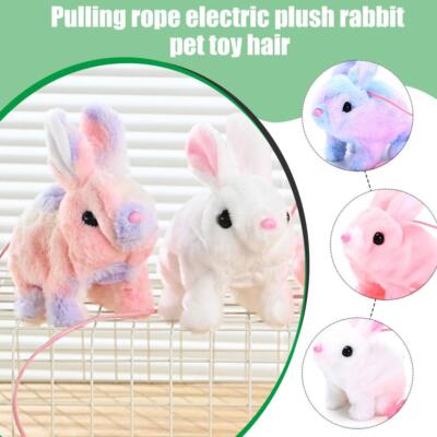 Electric Rabbit Toys，Lovely Rope Electric Plush Toy，Sound and Move Doll ...