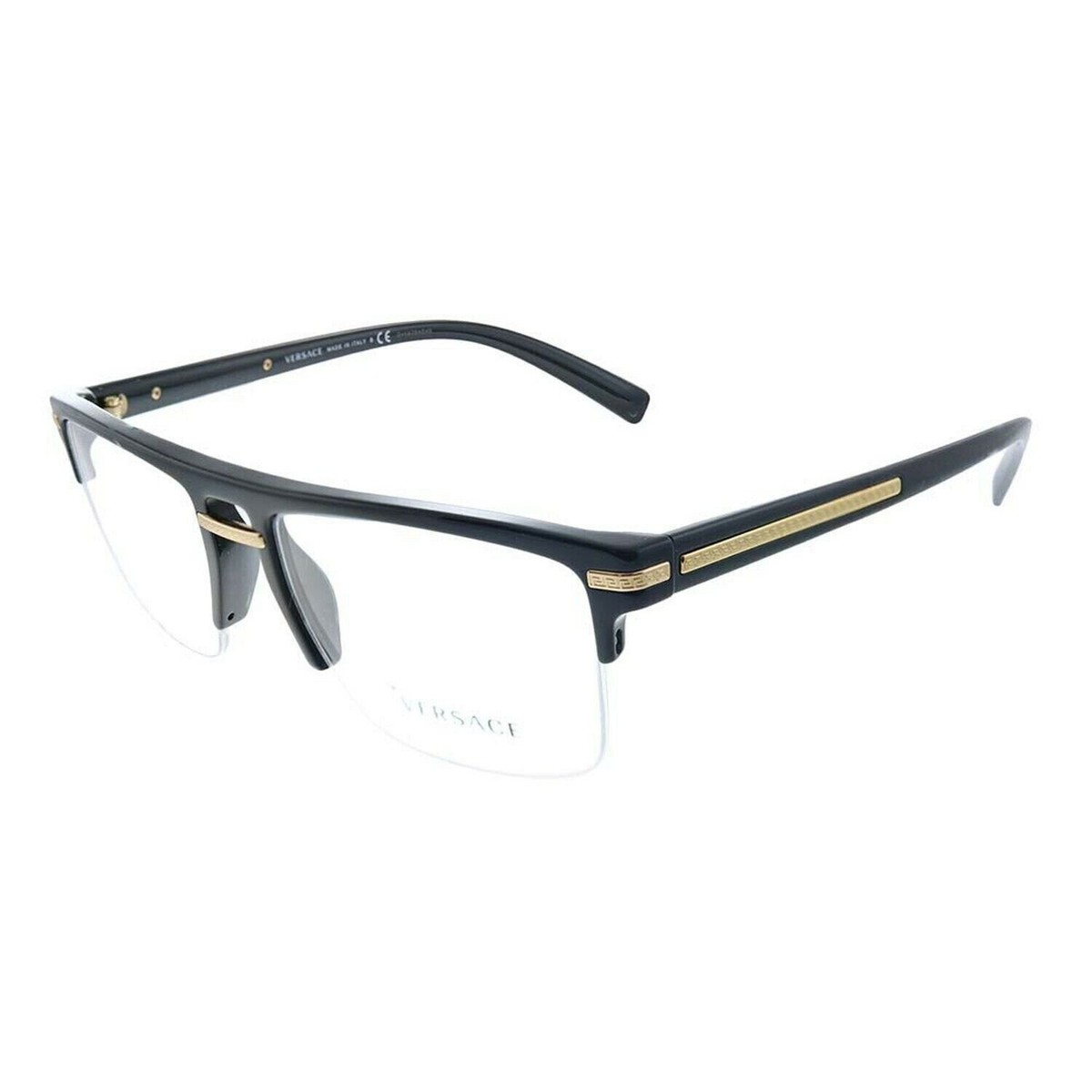 Versace Men's Eyeglasses Greca-Aegis VE3269 GB1 Half Rim Versace Men's Eyeglasses Greca-Aegis VE3269 GB1 Half Rim