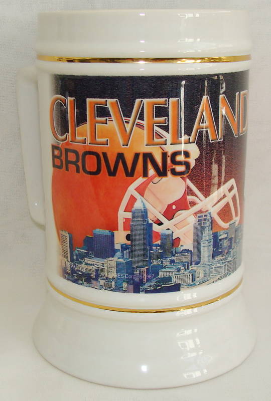 CLEVELAND BROWNS Official NFL Licensed # 107 Large Ceramic Mug Gold ...