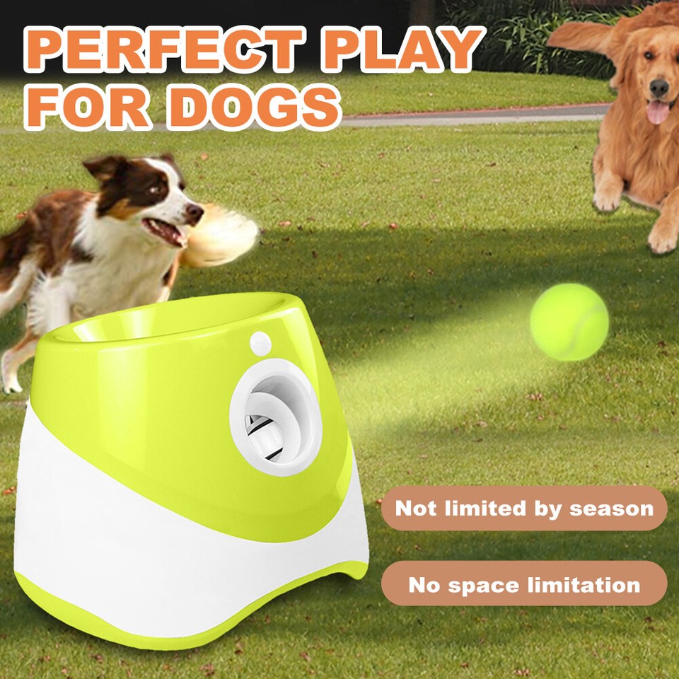 Automatic Dog Ball Launcher Pet Play Toys Ball Thrower Fetch Machine ...