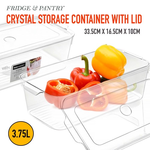 Crystal Clear 3.75L Storage Container w/ Lid Home Kitchen Pantry Food ...
