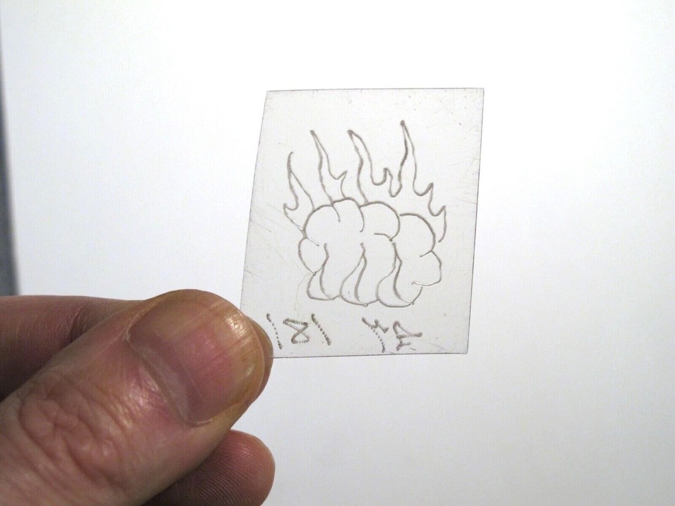 vtg 1960s 70s Tattoo Flash acetate stencil Flaming Cloud signed OC2 | eBay