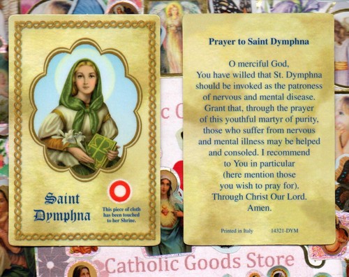 St. Dymphna (Patron of Stress, Anxiety & Mental Heath)-Relic Plastic ...