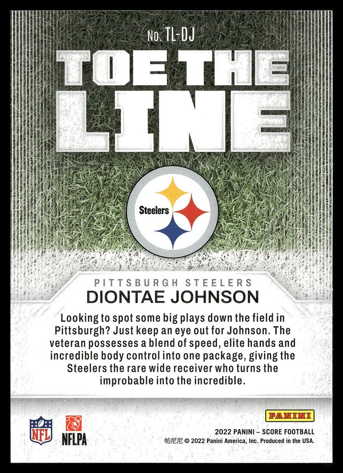 2022 Score Diontae Johnson #TL-DJ Toe the Line | eBay