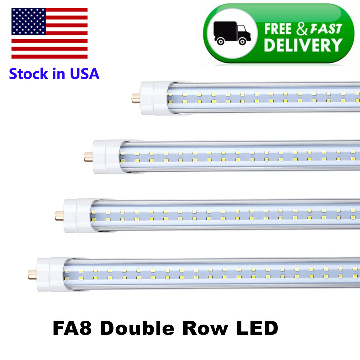 T8/T10/T12 8FT LED Tube Light 96" Single Pin FA8 Base 65w 6000K LED ...