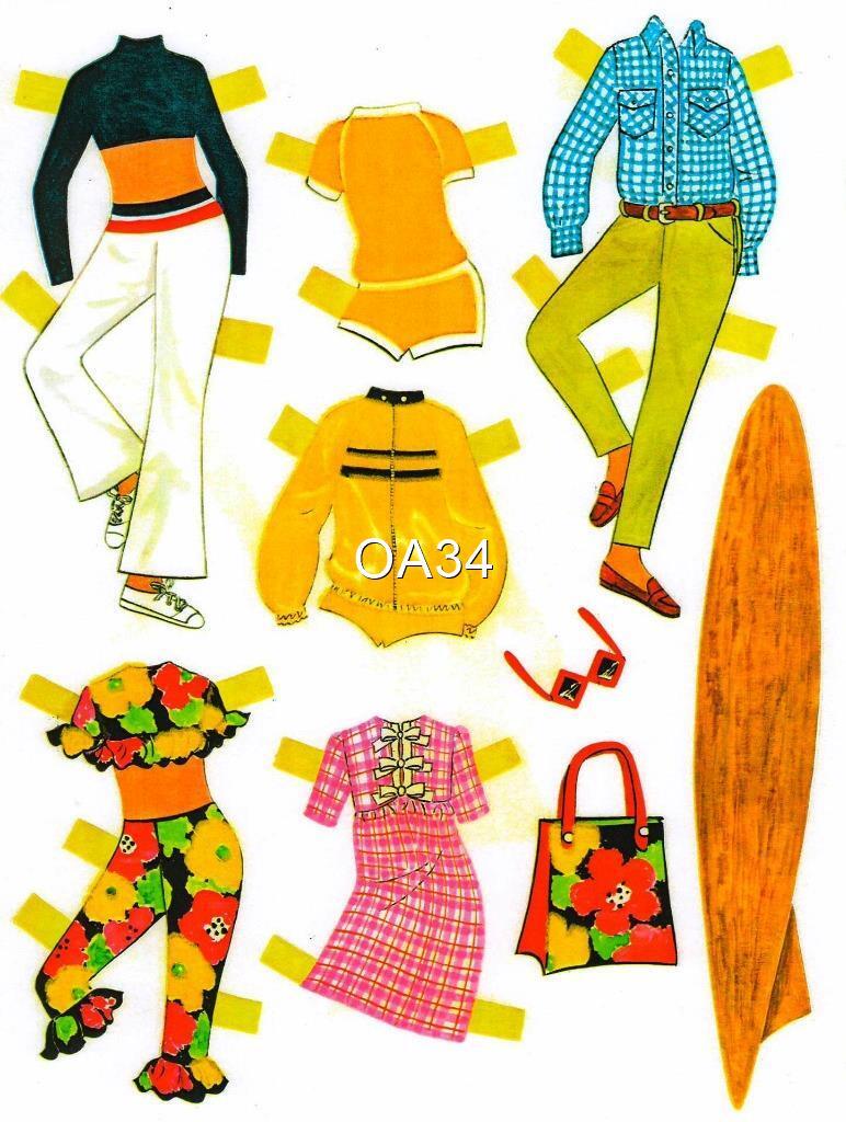 VINTAGE UNCUT 1968 TINI MODS PAPER DOLLS~#1 TOP REPRODUCTION SELLER ...