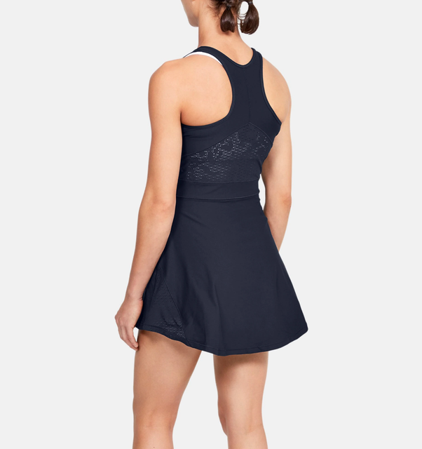 Under Armour Women’s Sz M Navy Center Court Tennis Dress Racer Back UPF ...