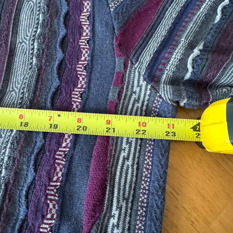 Vintage Norm Thompson Striped Grandpa Sweater Mens Size Large Purple ...