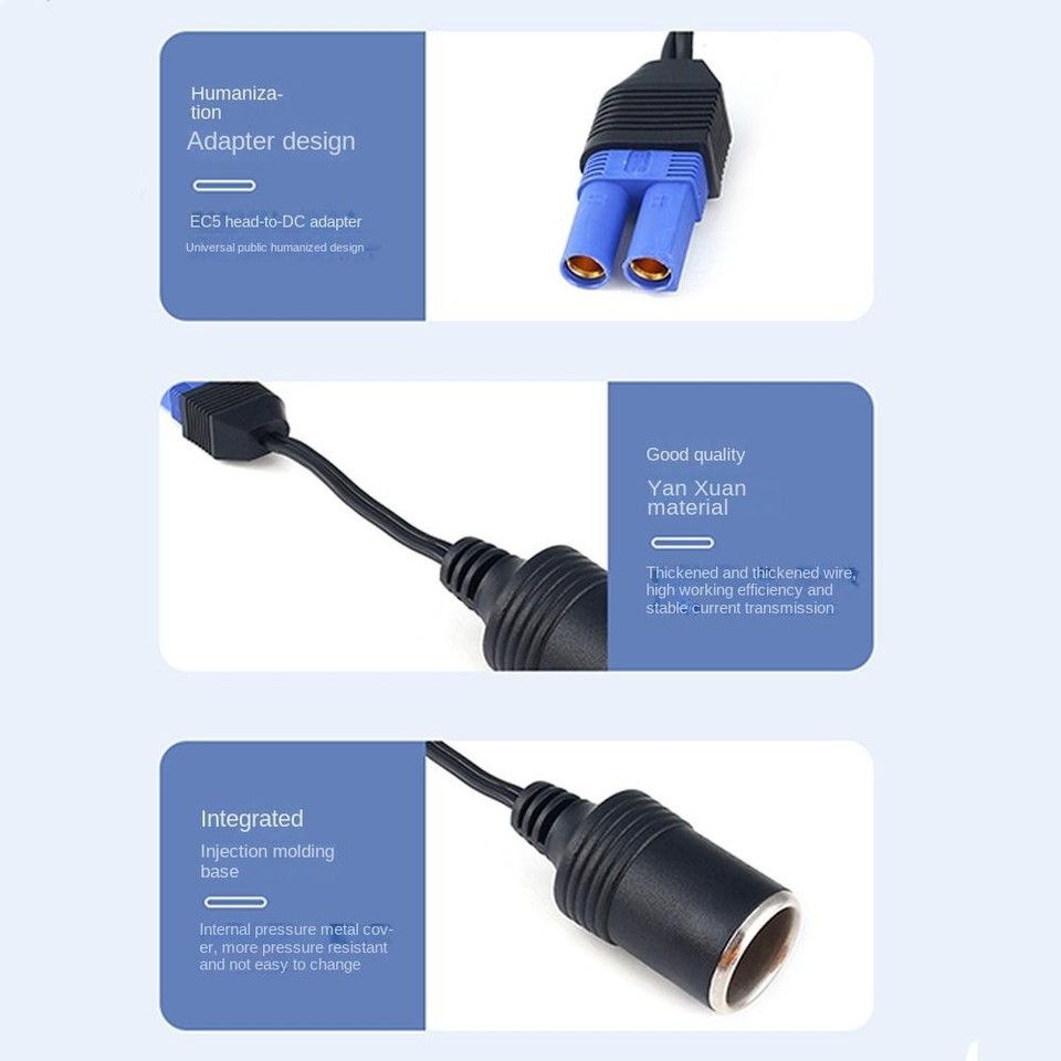 Car Jump Starter Car Battery Booster Connector Socket Adapter Cigarette ...