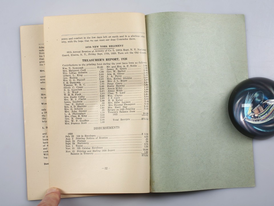 Vintage 1926 Civil War Reunion Summary 3rd Wisconsin Infantry Regiment ...