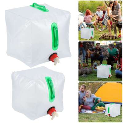 10/20L Foldable Collapsible Water Container W/Spigot Camping Water ...