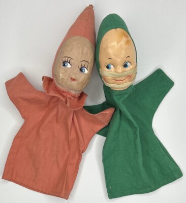 Vintage 2 Hand Puppets Children's Hospital Pal Pinkie & Green Doctor ...