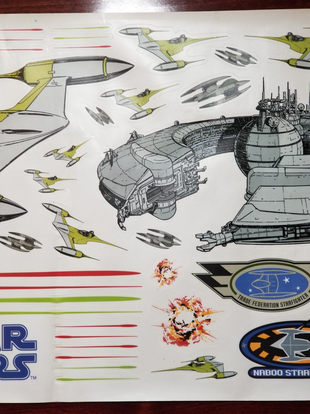 Star Wars Episode I Jumbo Stick-Ups Stickers 18x40 Sheet Starfighters ...