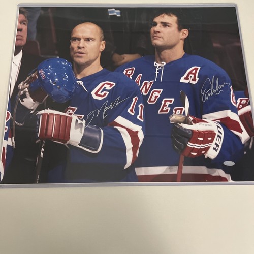 New York Rangers Mark Messier And Eric Lindros Singed 16x20 Photo With ...