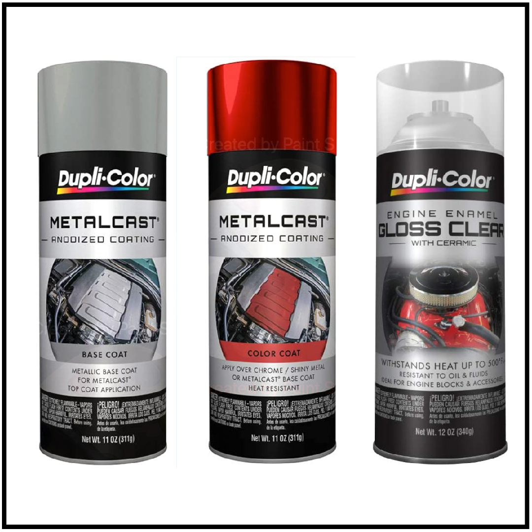 Red Anodized Engine Paint +Primer +Gloss Clear Coating 3 Cans - Free ...
