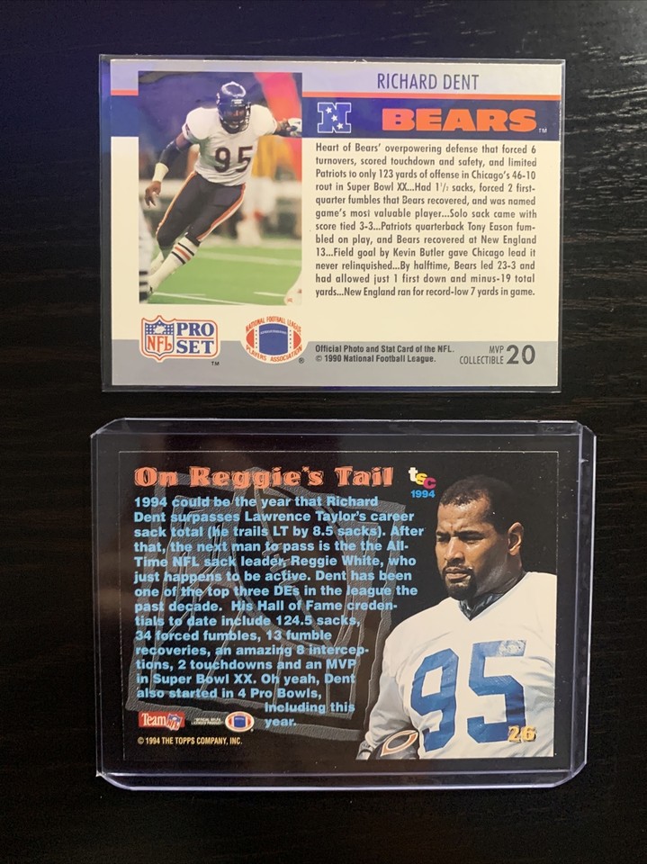1994 Stadium Club Richard Dent #26 Members Only Chicago Bears 1990 Pro ...