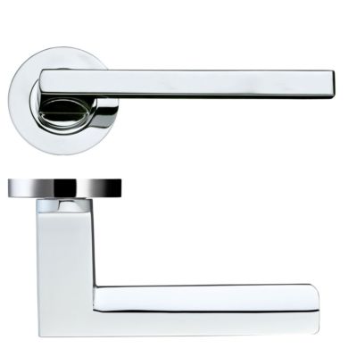 Designer Sprung Round Rose Acerra Internal Door Handle Pol Chrome-Gold ...