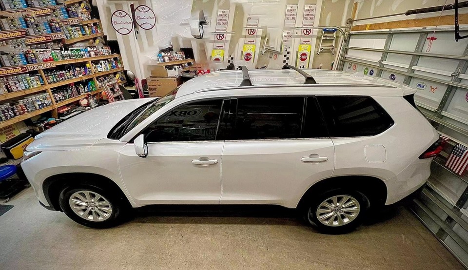 Fit Toyota Grand Highlander 2024 Black Crossbar Roof Rail Rack Cross ...