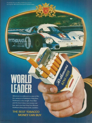 1983 Vintage Print Ad - ROTHMANS Cigarettes - Porsche 956 in Rothmans ...