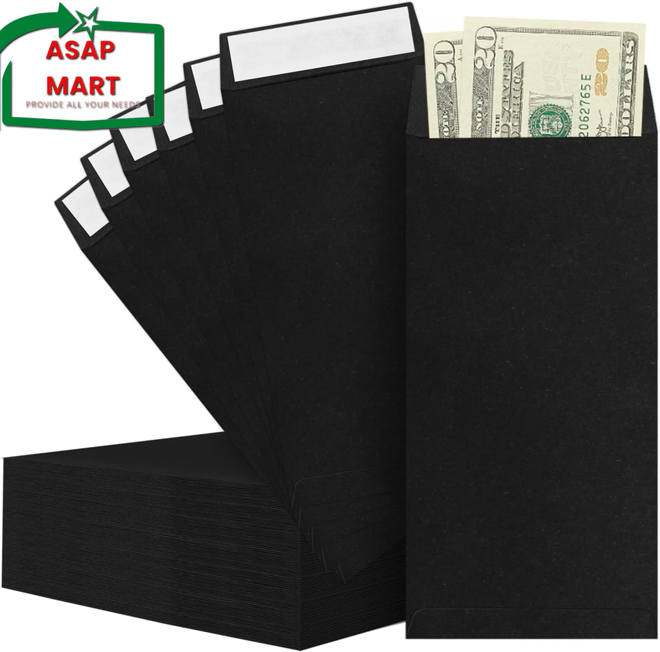 Cash Envelopes -120 Envelopes Money Saving Challenge, 3.2X6.6Inch Black ...