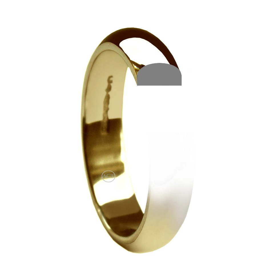6mm 9ct Yellow Gold D-Shape Wedding Rings Profile 7.0g X Heavy 375 UK ...